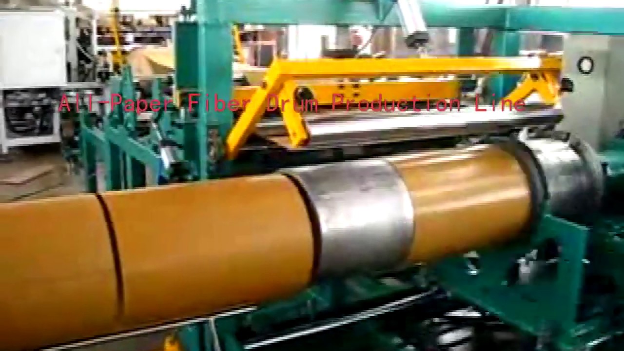Auto. All- Paper Fiber Barrel Production Line with Labeling Unit - YouTube