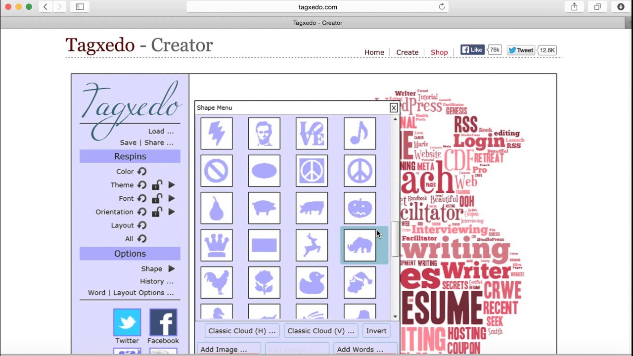 Tutorial: tagxedo - YouTube