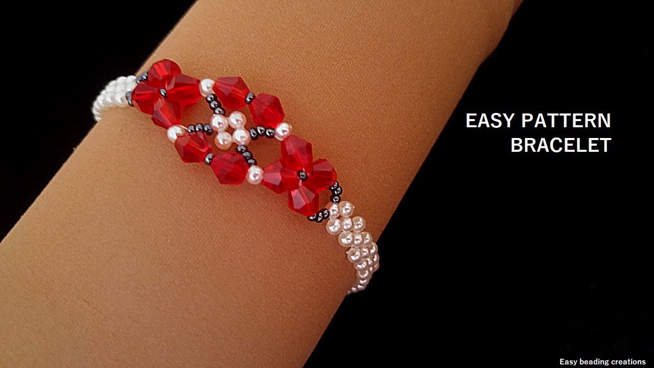 Simple design bracelet// Bracelet pattern for beginners - YouTube