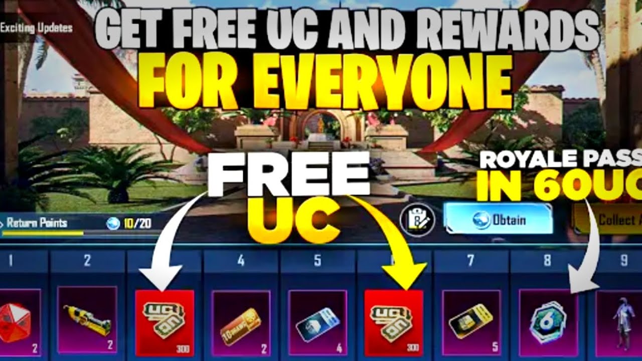 Get Free UC & Free Rewards I NewWelcome Back Event I RP in just 60 UC ...