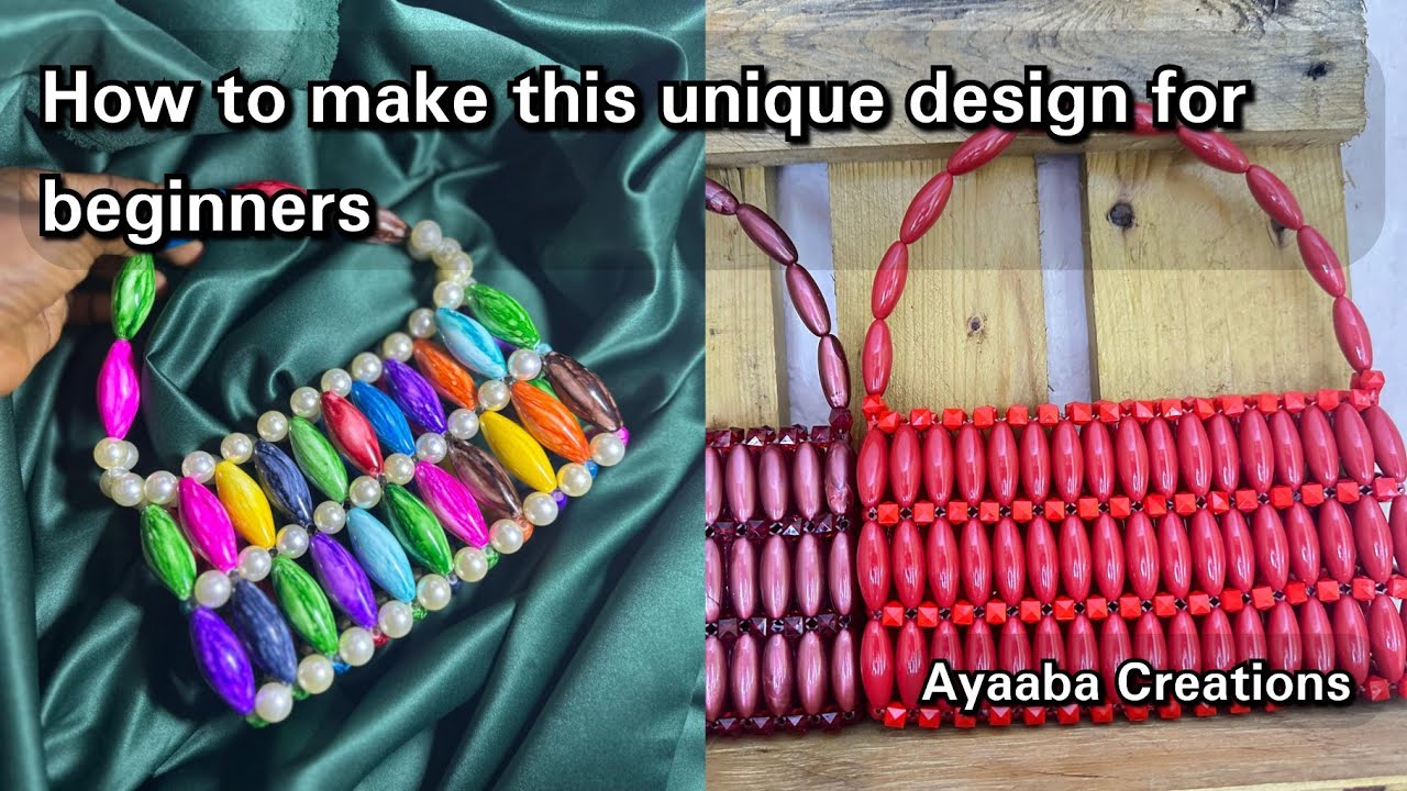 how to make a simple beaded bag for beginners - YouTube