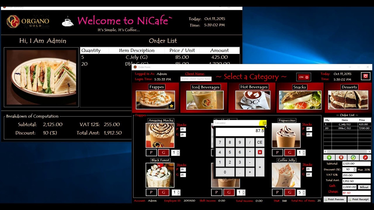 C Coffee Shop Management System Computer Programming 3 Sti