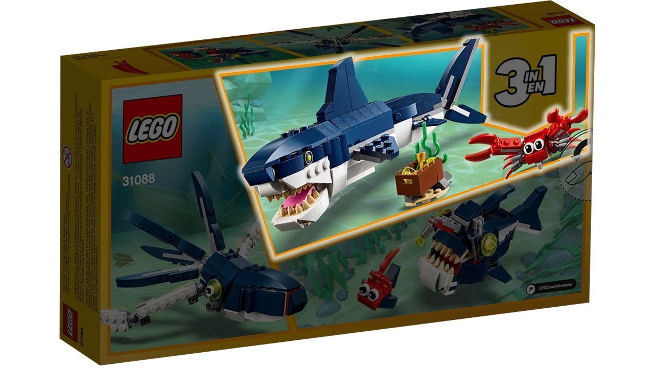 LEGO CREATOR 3 in 1 31088 Deep Sea Creatures Shark Speed Build in 5 ...