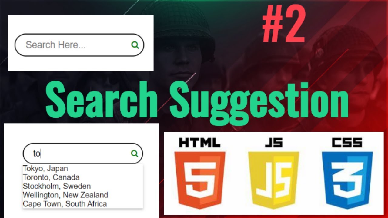 How to Create Smart Search Suggestions with HTML, CSS & JS - Full ...