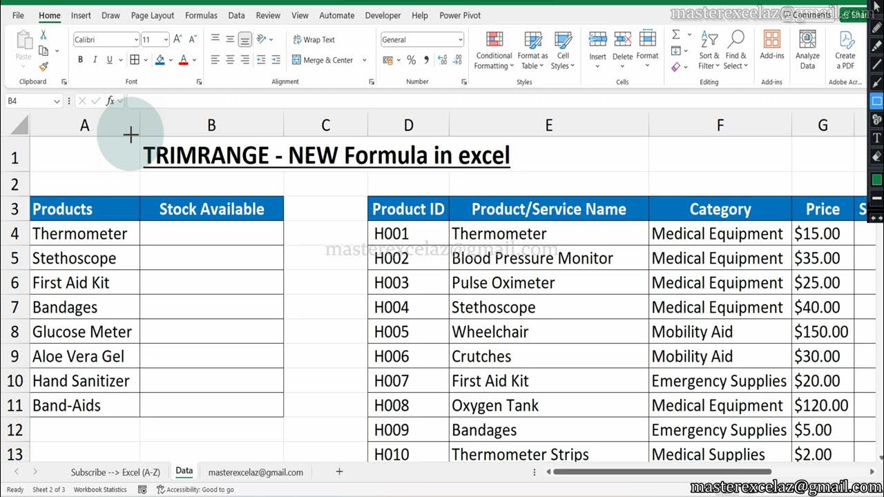 Vlookup + TRIMRANGE function combinations in excel - Excel tips for job - YouTube