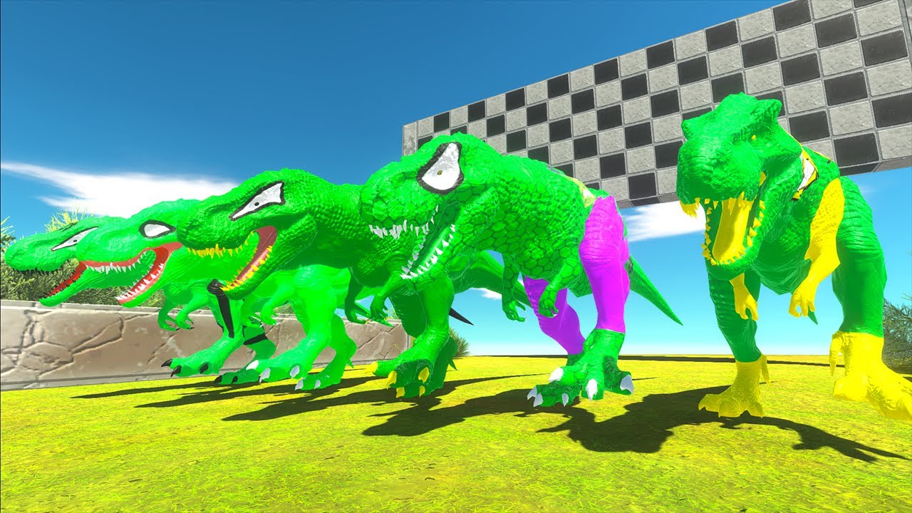 Speed Race T-rex Superheroes Vs Black T-rex Hunting Found Jurassic ...
