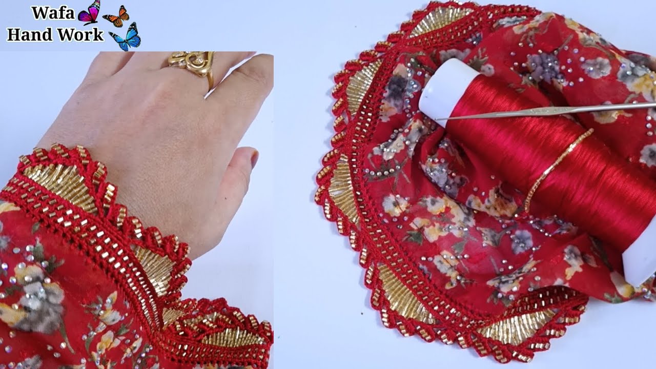 Amazing ideas easy Stylish Crochet Hand work🌹Crochet Border for sleeves ...