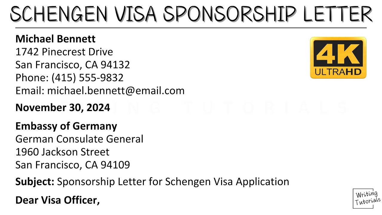 How To Write Schengen Visa Sponsorship Letter with Sample and ...