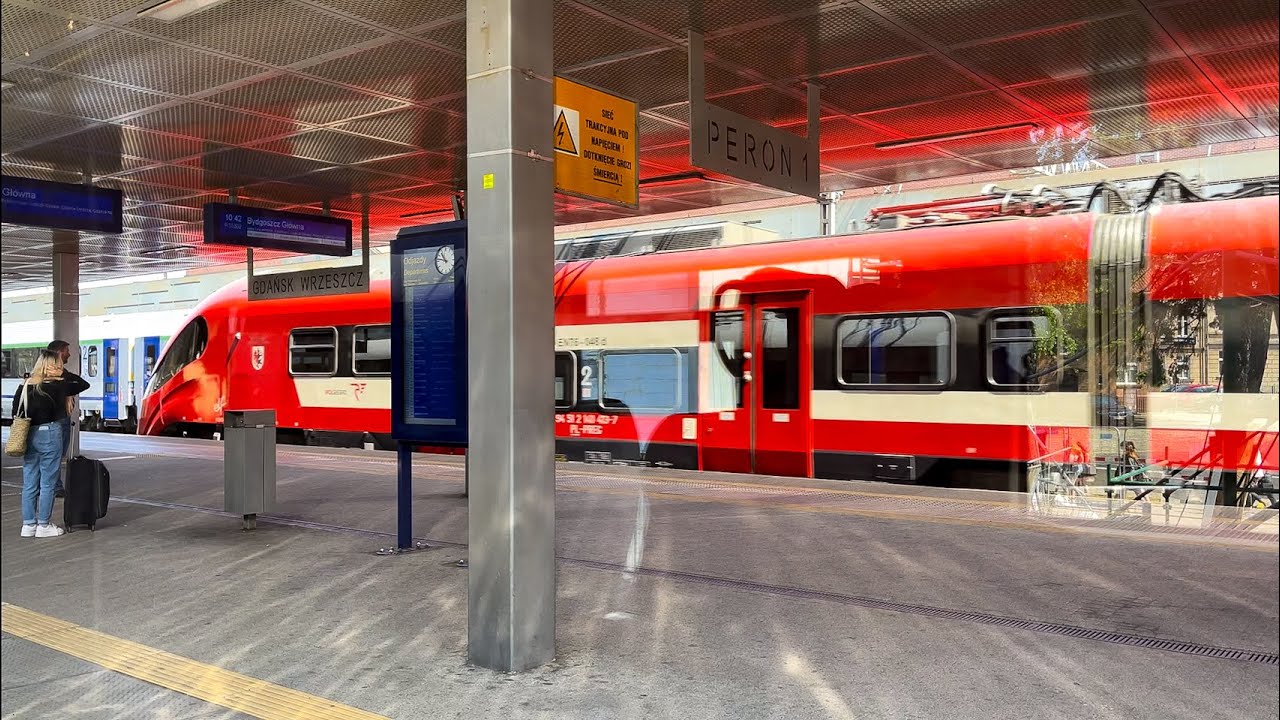 Widoki z okna pociągu na trasie Gdańsk Wrzeszcz 👉🏻 Gdynia przez ...