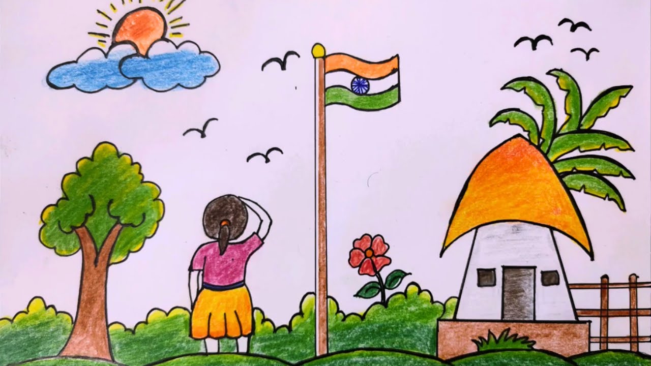 Republic day drawing easy/Republic day celebration drawing for ...