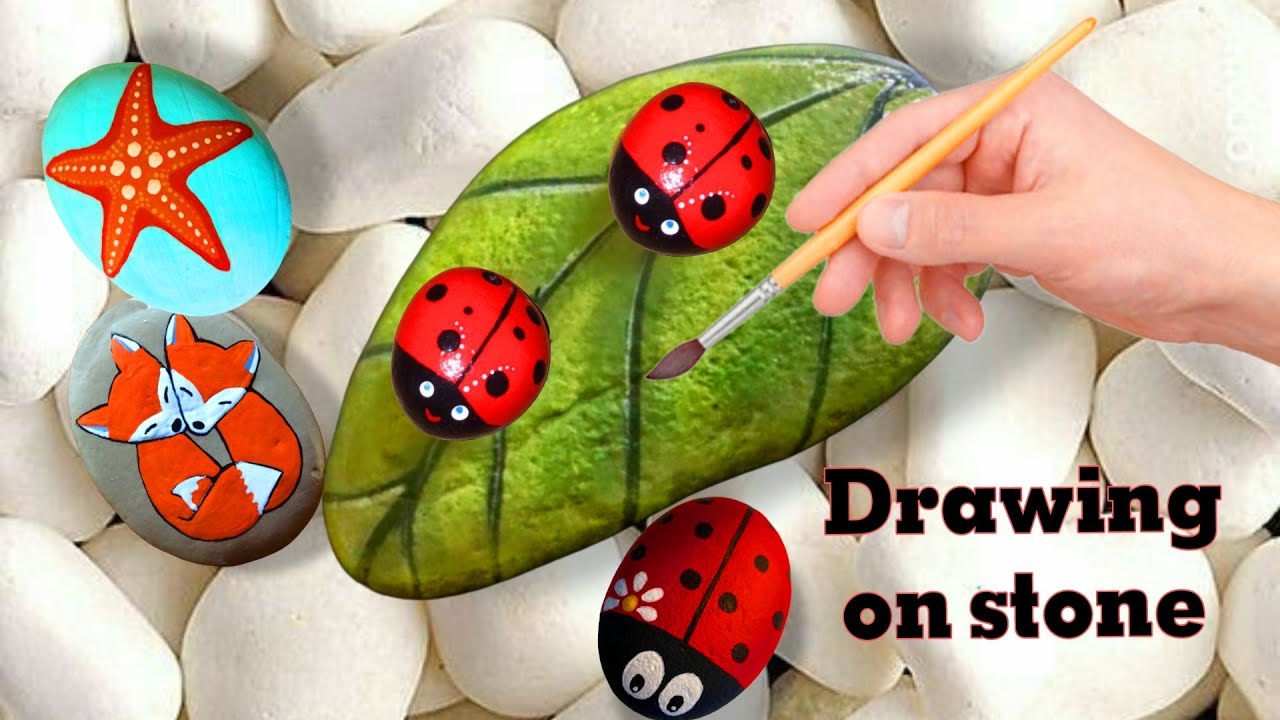 use rock painting pebble art. make easy stone art ideas. - YouTube