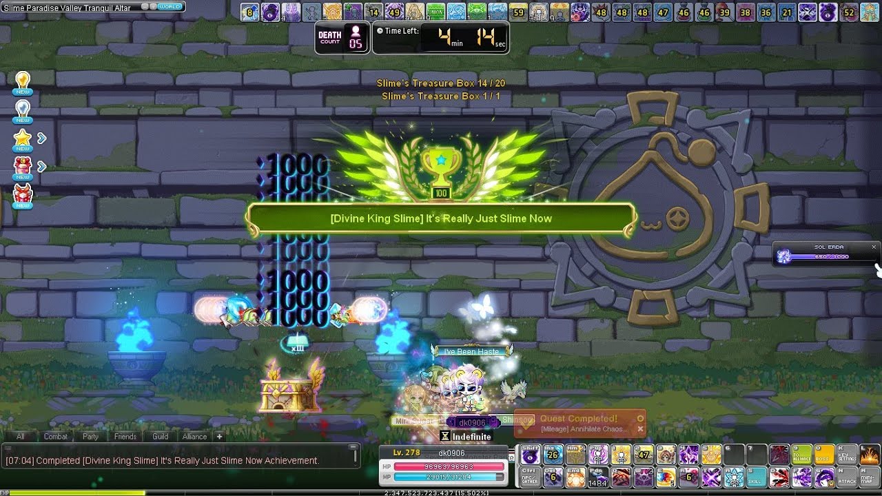 [EPIC]MapleStory - Dark Knight solo Chaos Divine King Slime (1st clear ...