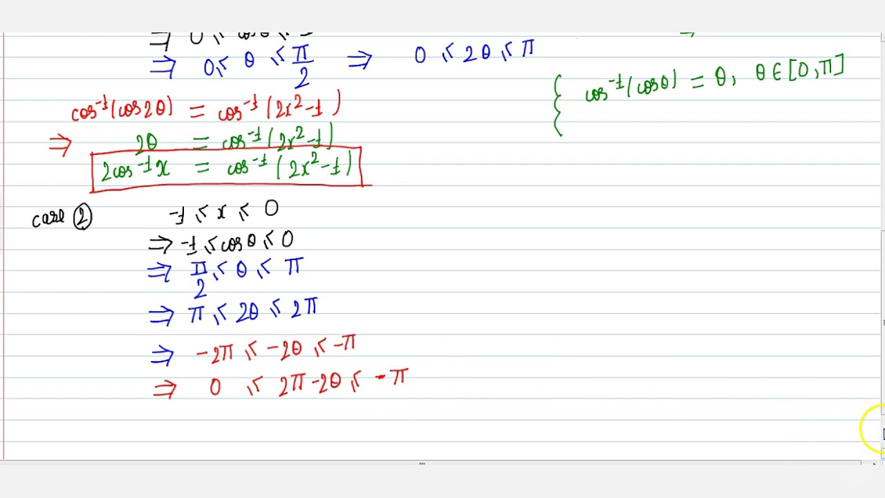 Formula For 2cos 1x And 3cos 1x YouTube