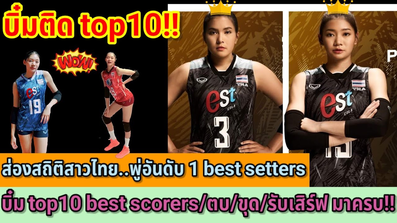 บิ๋มติดtop10!!ส่องสถิติสาวไทย พู่อันดับ1 best setters บิ๋มtop10 best ...