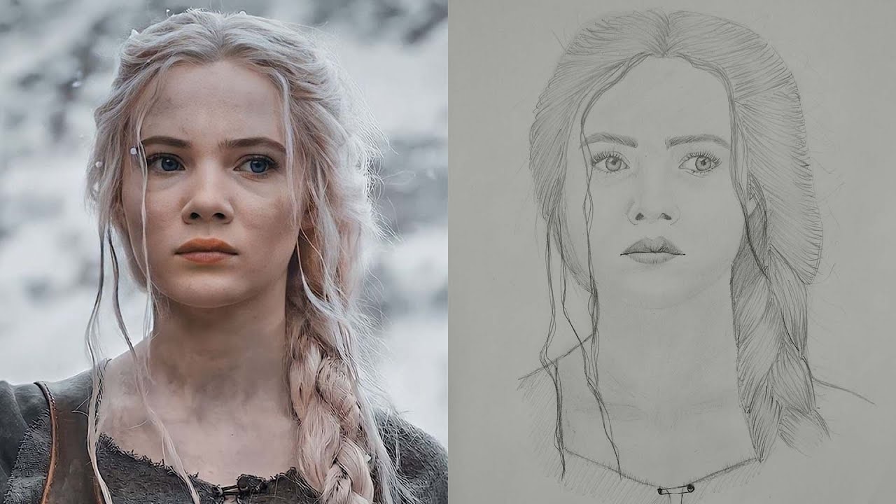How to Draw a Portrait of a Girl Using Photos? Portrait Drawing of ...