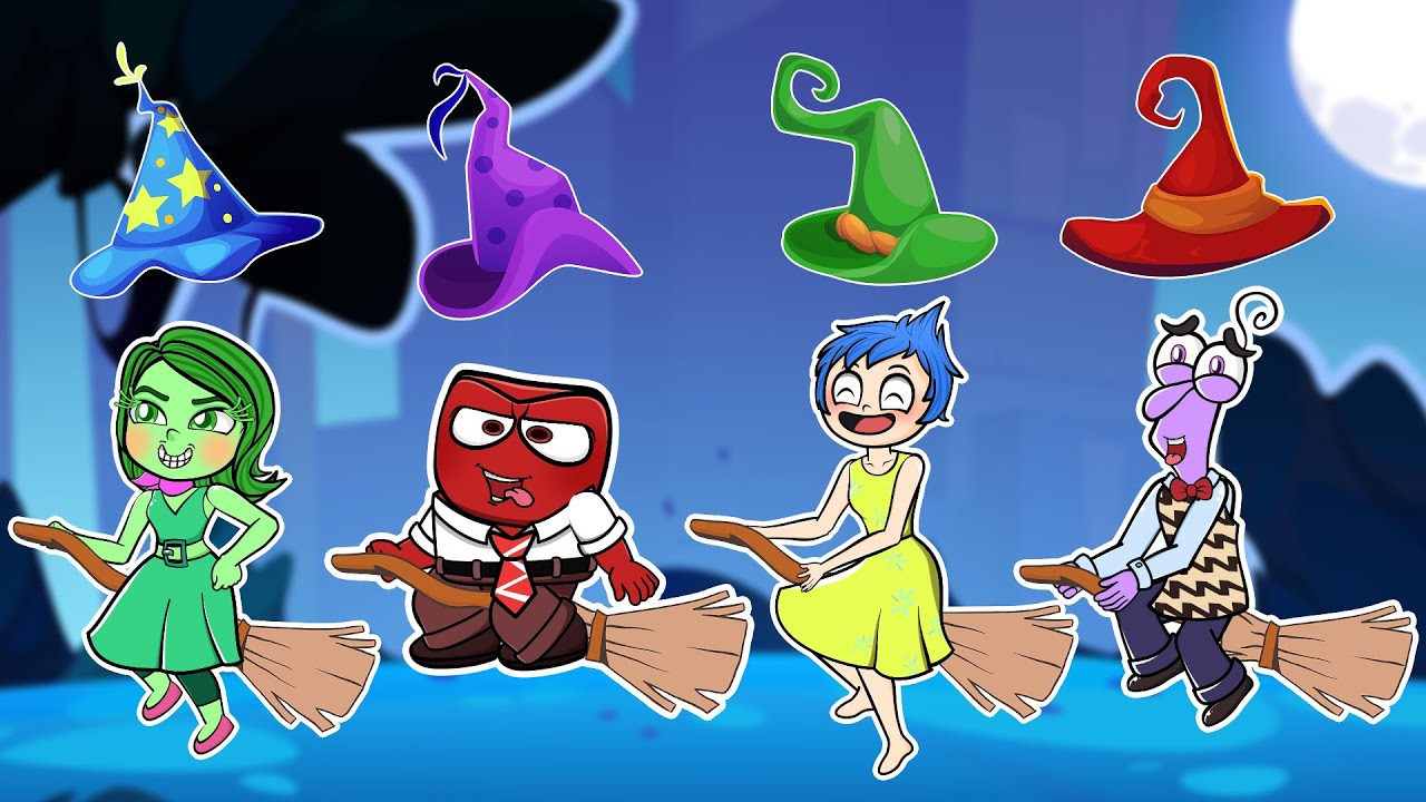Choose the right witch hat for Joy, Fear, Anger, Disgust | Funny Inside ...