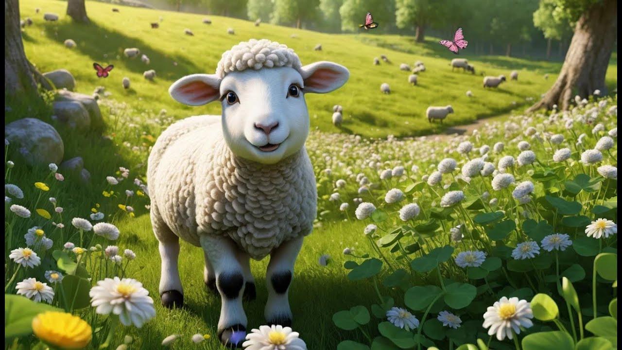White Sheep, Fluffy and Fat | Cute Sheep Nursery Rhyme for Toddlers ...