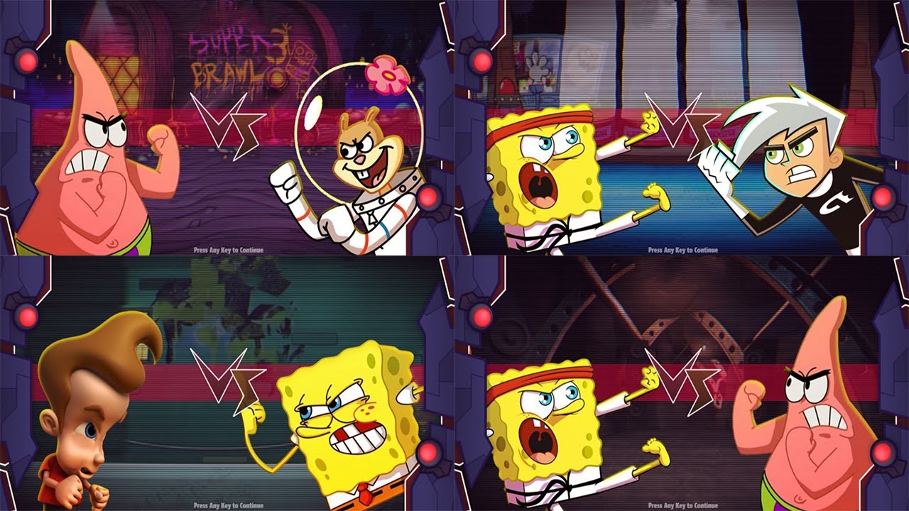 nickelodeon Super Brawl Showdown: Spongebob - Danny Phantom - Patrick ...