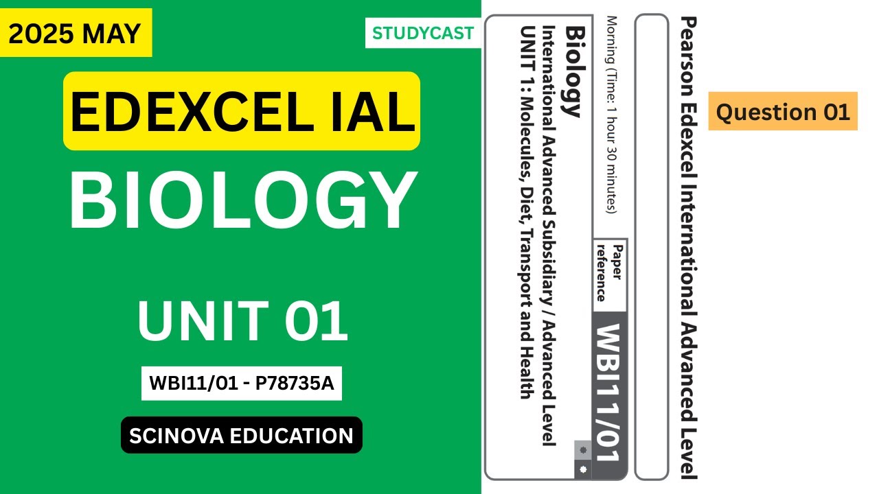 Edexcel IAL - Biology - 2025 May - Unit 01 - Question 01 - YouTube