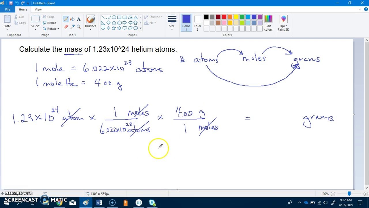example atoms to grams - YouTube