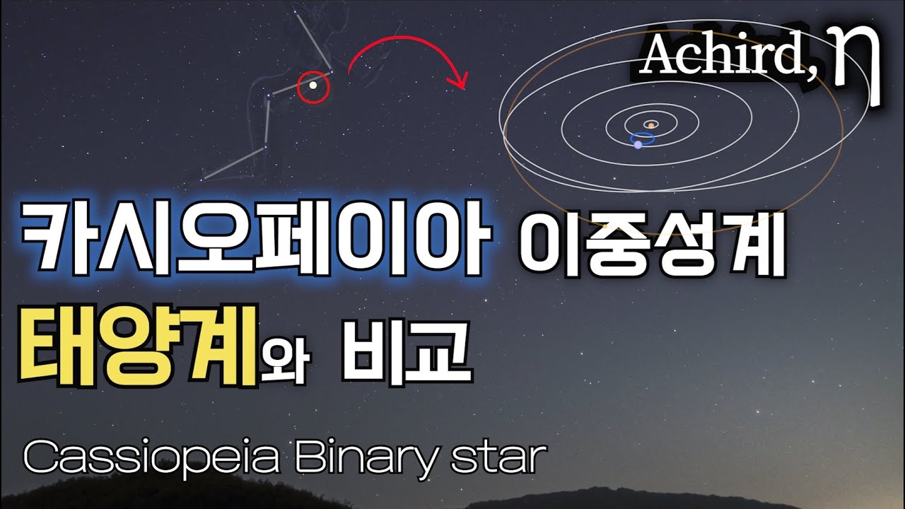 카시오페이아 | 직접찍고 태양계와 비교 🌠Cassiopeia η Achird #우주다큐 #수면다큐 | feat. CLOVA ...