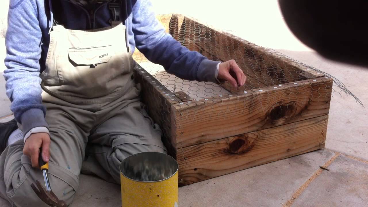 Building a worm bin using a recycled raised bed. - YouTube