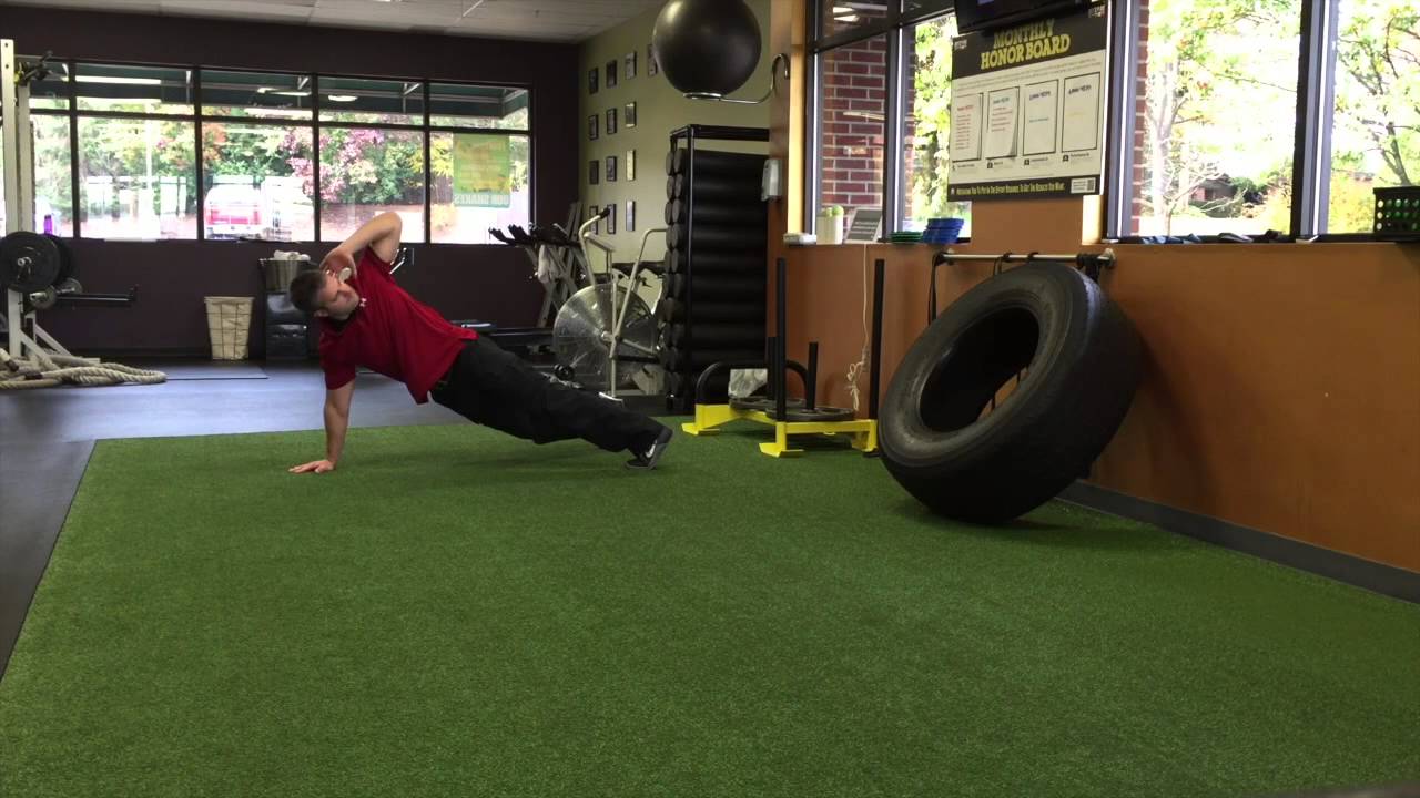 Tall Plank with T-Spine Rotation - YouTube