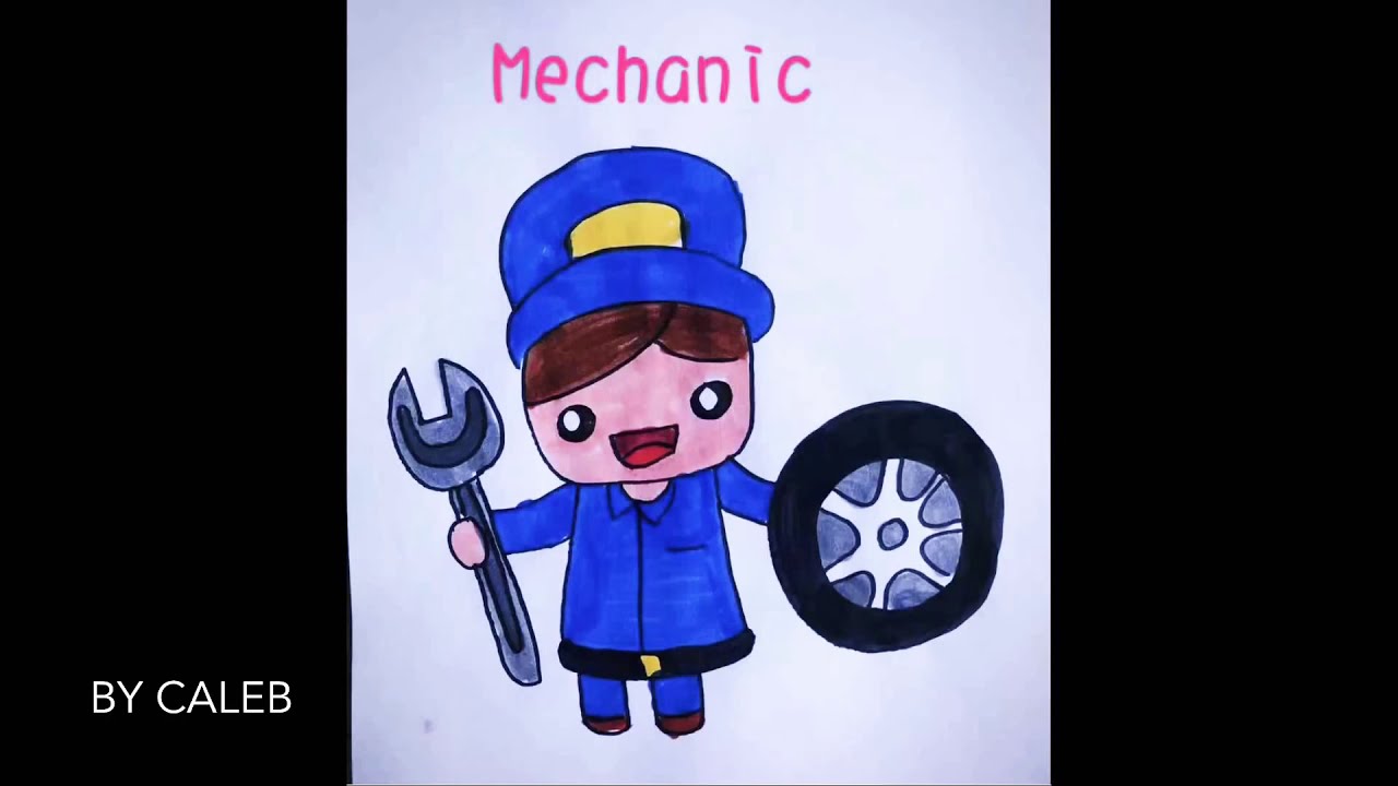 How to Draw A Mechanic - YouTube