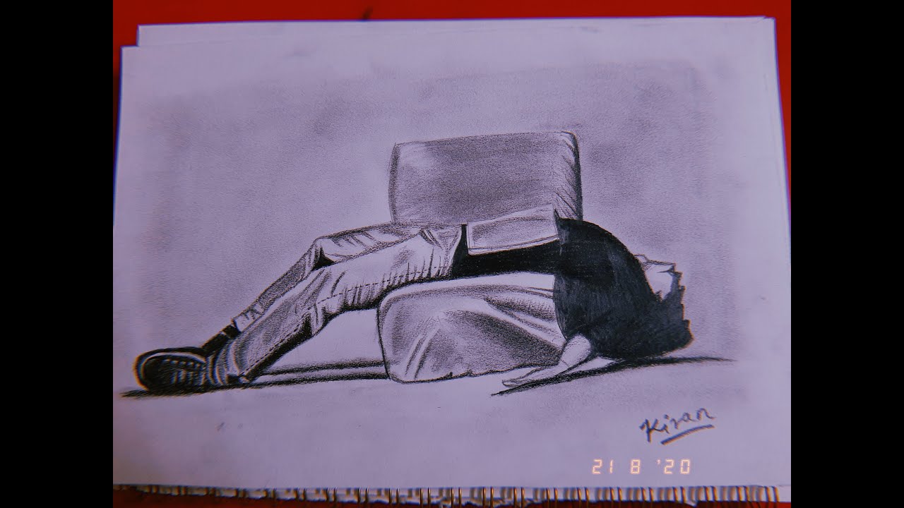 Relaxed Man drawing | learn to shade | MEDITATING Timelapse | # ...