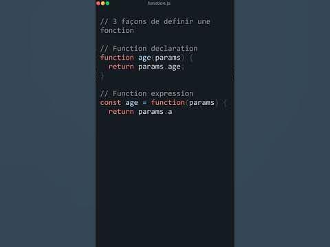 3 façons de faire une fonction #javascript - YouTube