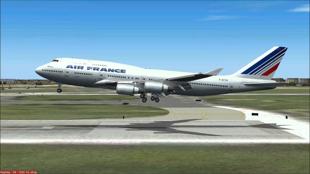 FS9: PMDG 747-400 Queen of the Skies. Landing to Paris [HD] - YouTube