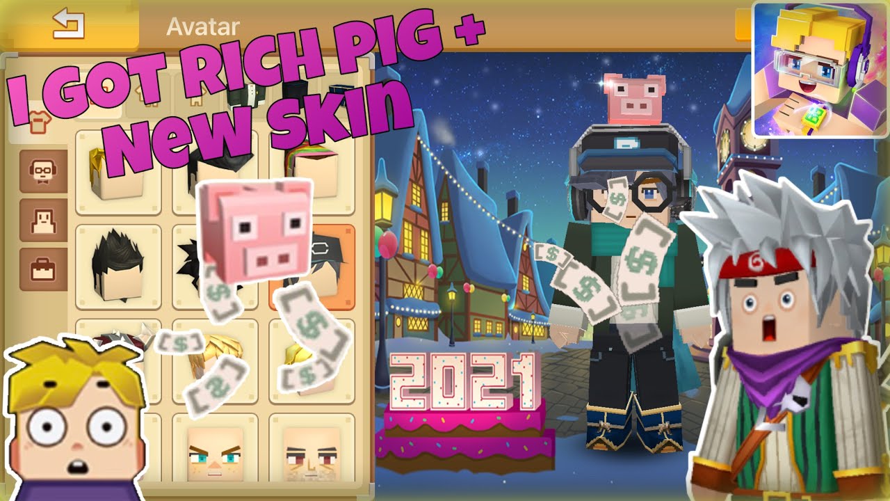 I Got Rich Pig + New Skin! (Blockman Go: Blocky Mods) - YouTube