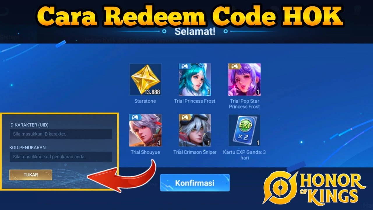 Cara Redeem Code Honor Of Kings Terbaru - Cara Claim Code Redeem HOK ...
