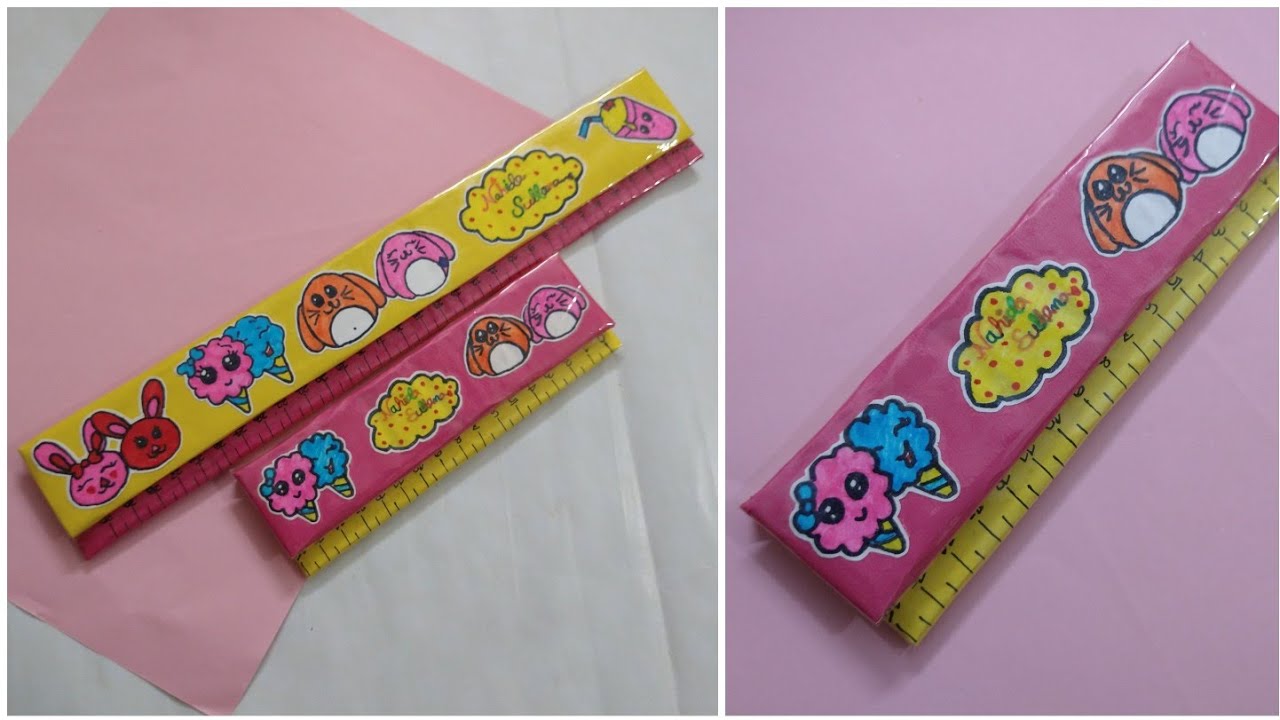 How to make ruler|Eesy diy cardboard ruler|School supplies - YouTube