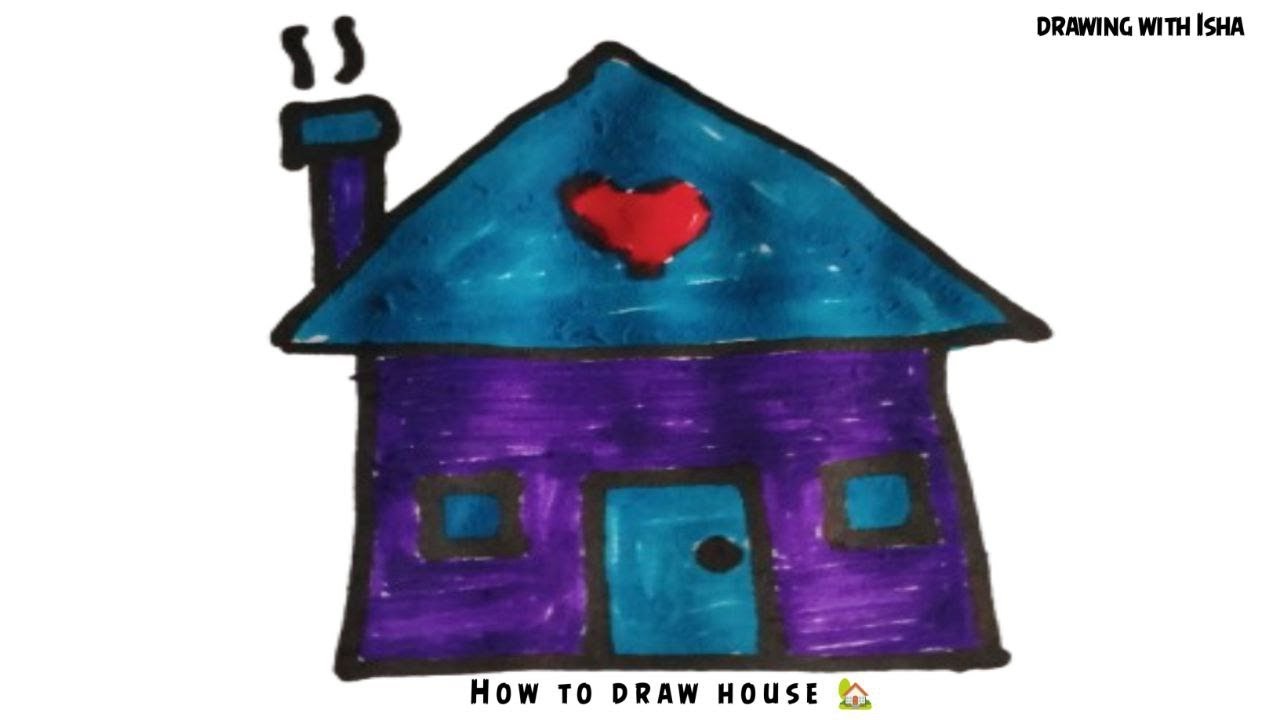 How to draw easy house/drawing tutorial house/perfect step by step ...