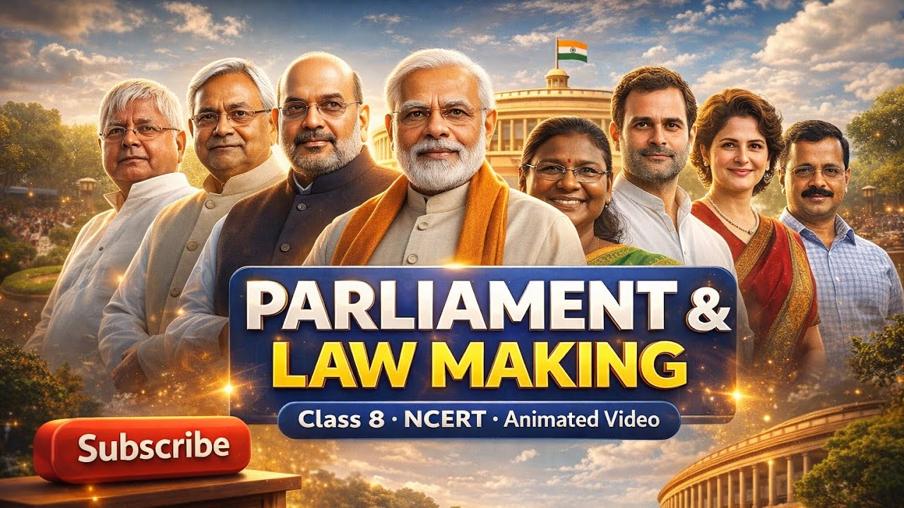 📚 Parliament and the Making of Laws Animated Video | Class 8 Civics ...