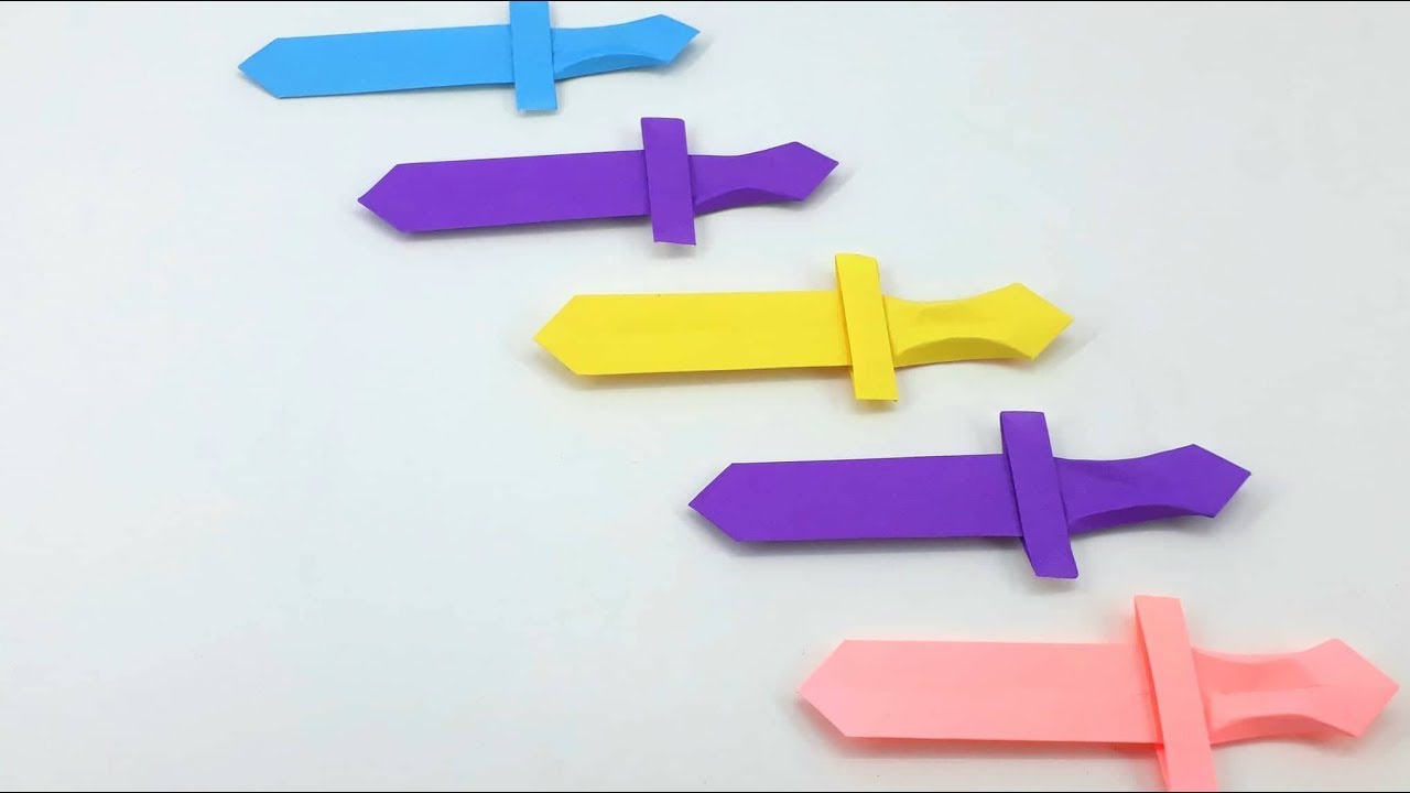 Origami Tutorial - How to fold an Easy Origami Sword - YouTube