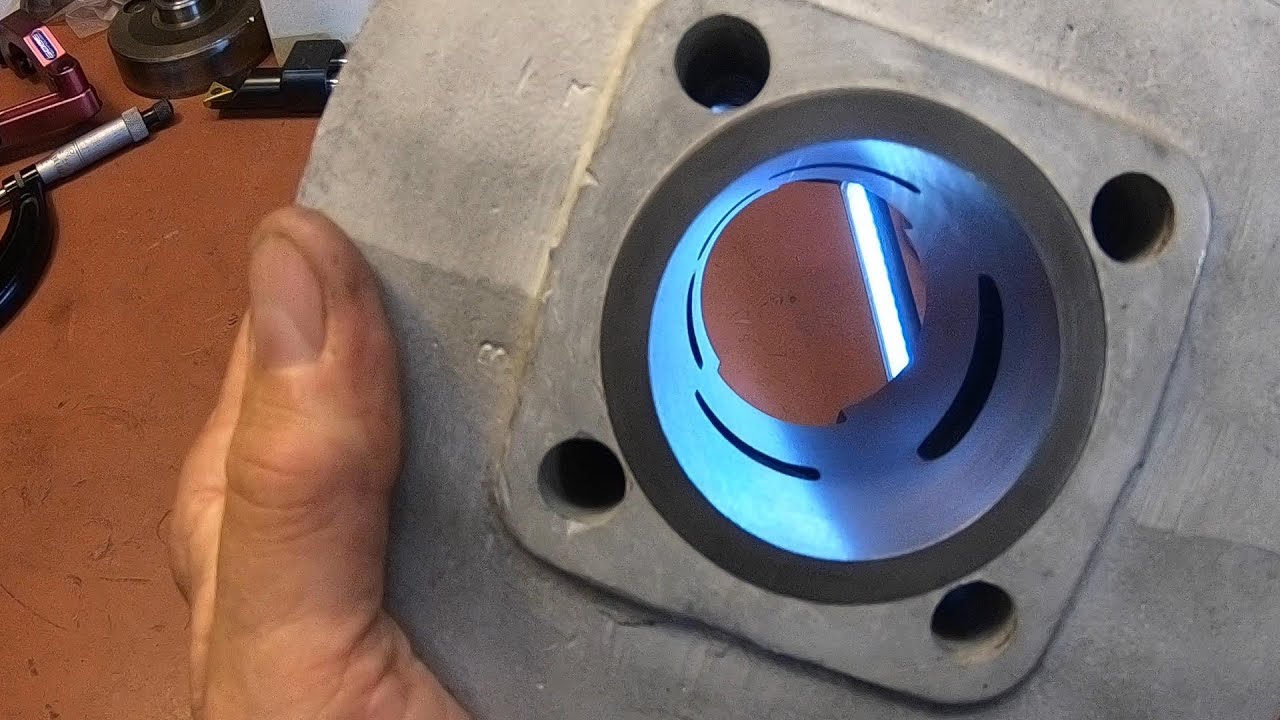 Boring a motorcycle cylinder, Suzuki TS125, two stroke - YouTube
