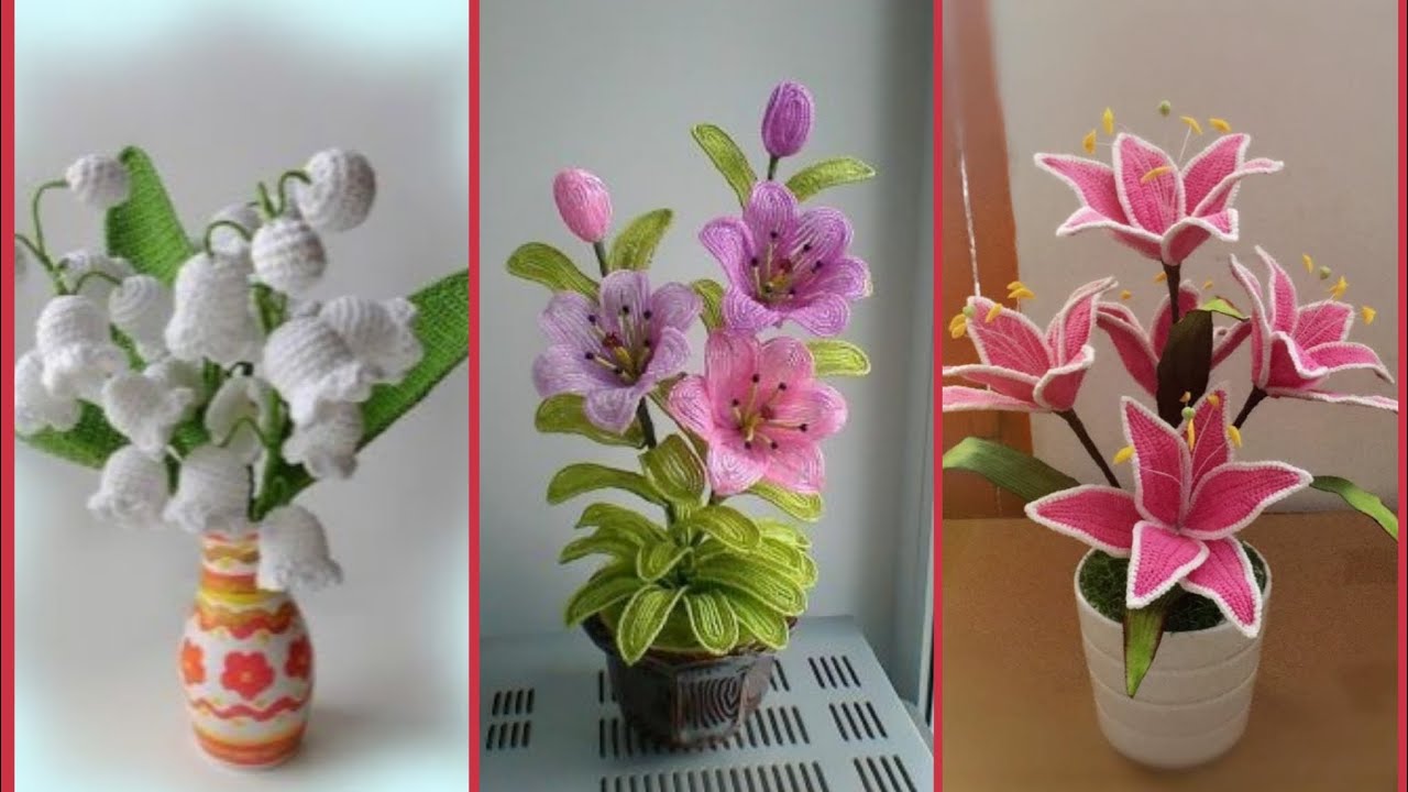 Hermosos y diferentes patrones de flores de lirio en crochet. - YouTube