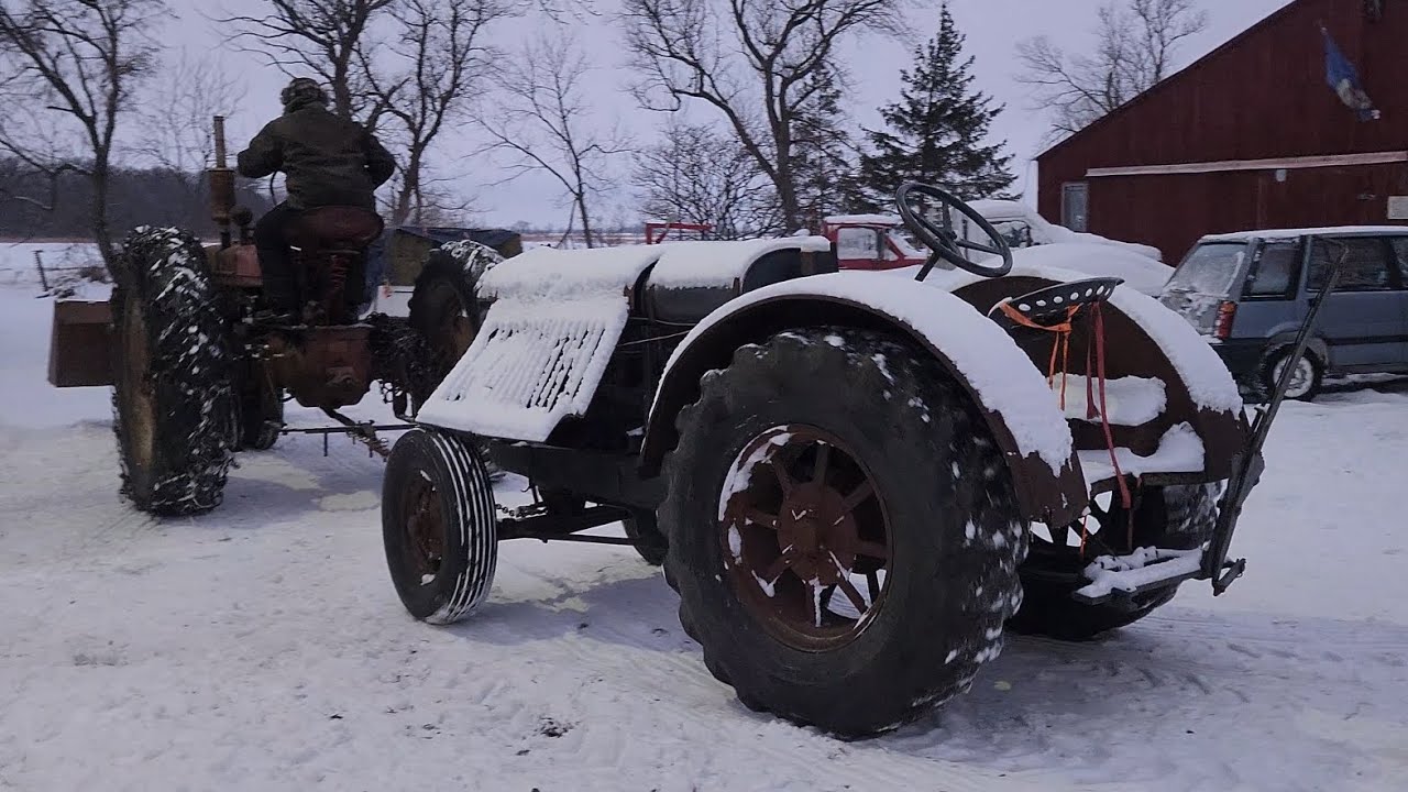 Mounting Chains on The 49' Farmall H because Winter is Here! - YouTube