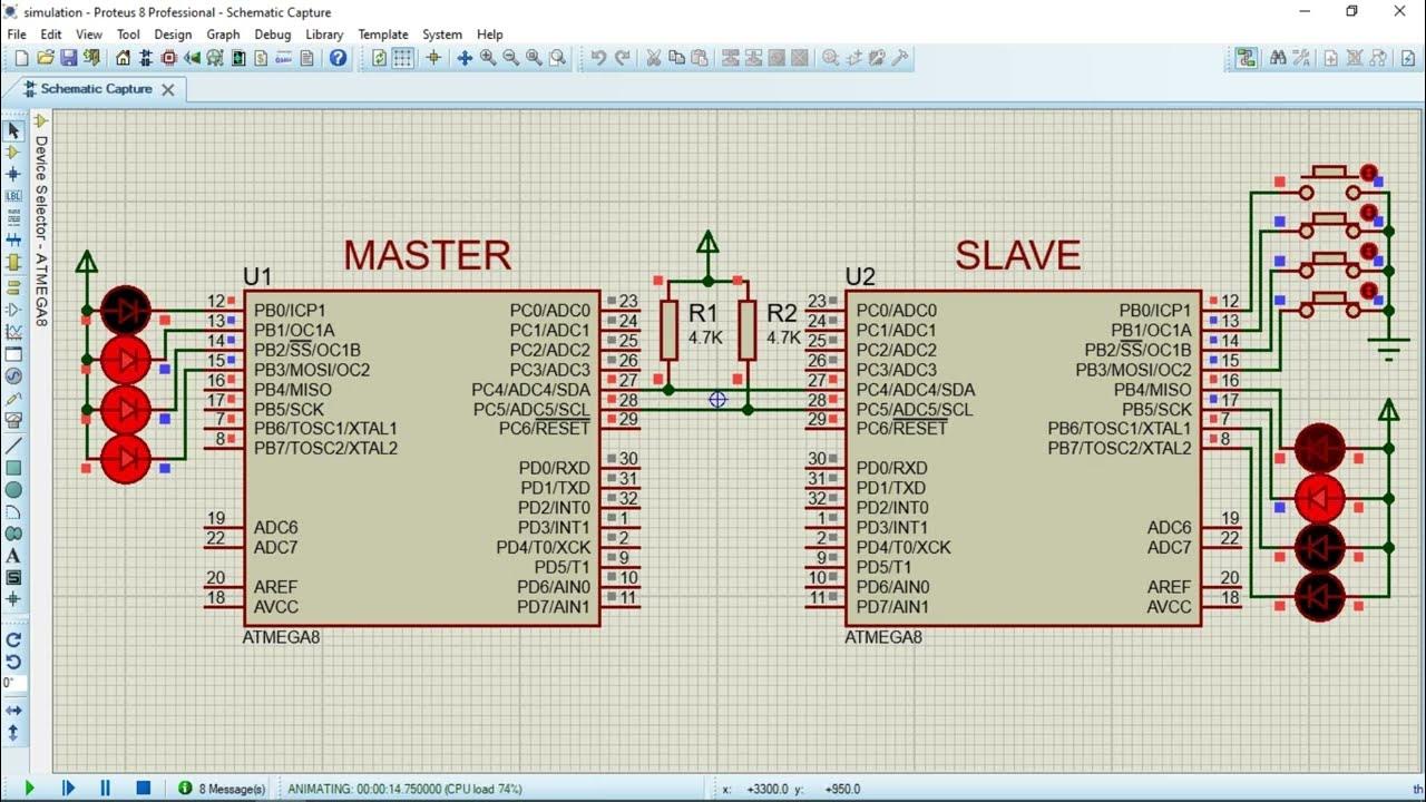 ATmega8 I2C Master Slave - YouTube