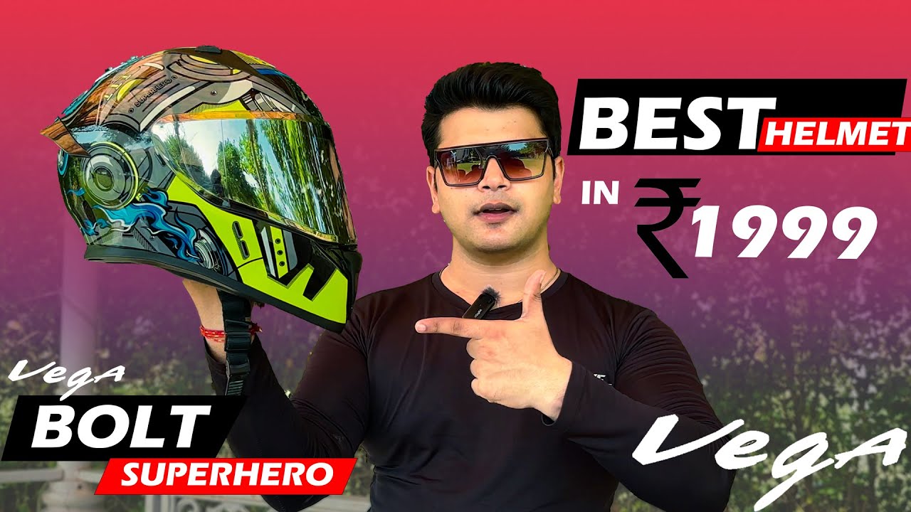 Vega Bolt Superhero Edition😍Best Helmet Under 1999/- Vega Bolt ...