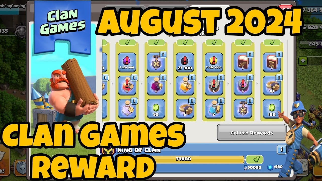 Clan Games Rewards August 2024 | Must & Best Rewards to Collect in Clan ...