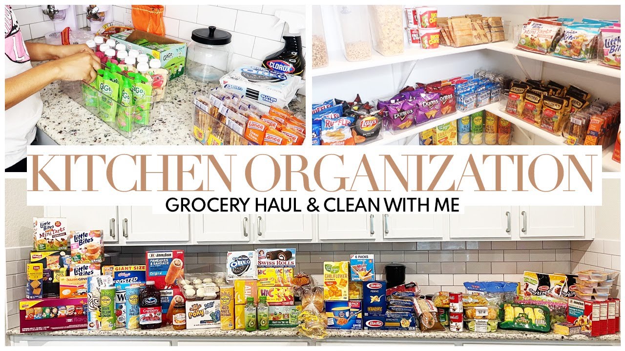 GROCERY HAUL AND CLEAN WITH ME | FRIDGE & PANTRY ORGANIZATION | KITCHEN ...