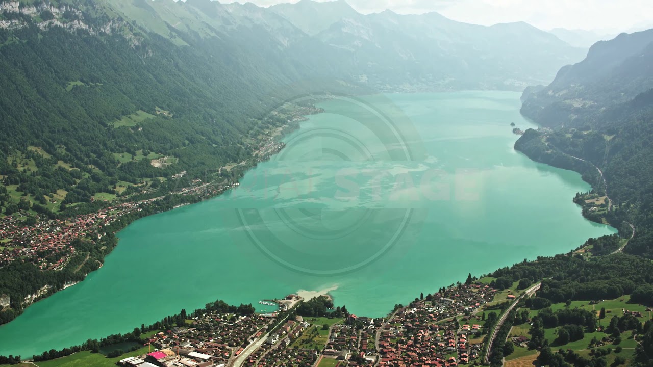 Aerial View Stock Footage from Switzerland Lake Brienz, Schweizer ...