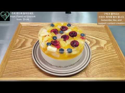 #1193. 퀸 냄비로 만든 후루츠칵테일 케이크. Fruits Cocktail Cake. - YouTube