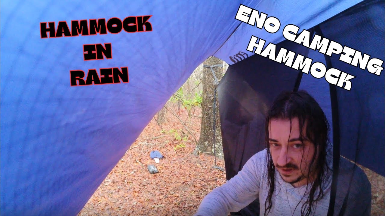 Hanging in a storm!!!! (ENO Hammock Tent Kit) - YouTube
