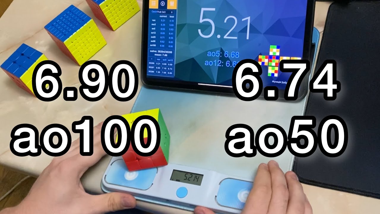 3x3 ao100 6.90 PB / ao50 6.74 PB / Highlights / MoYu Weilong V10 UV ...