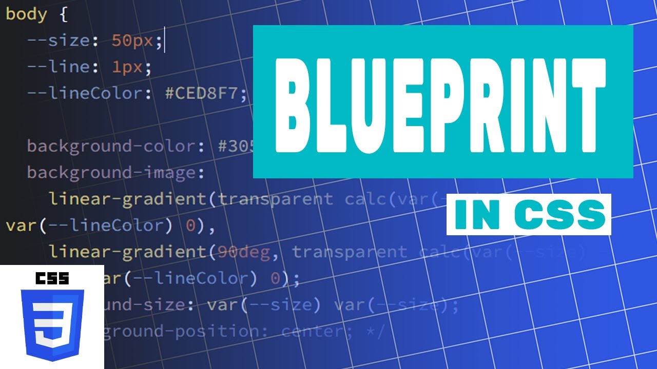 Create a BLUEPRINT design with just CSS - YouTube