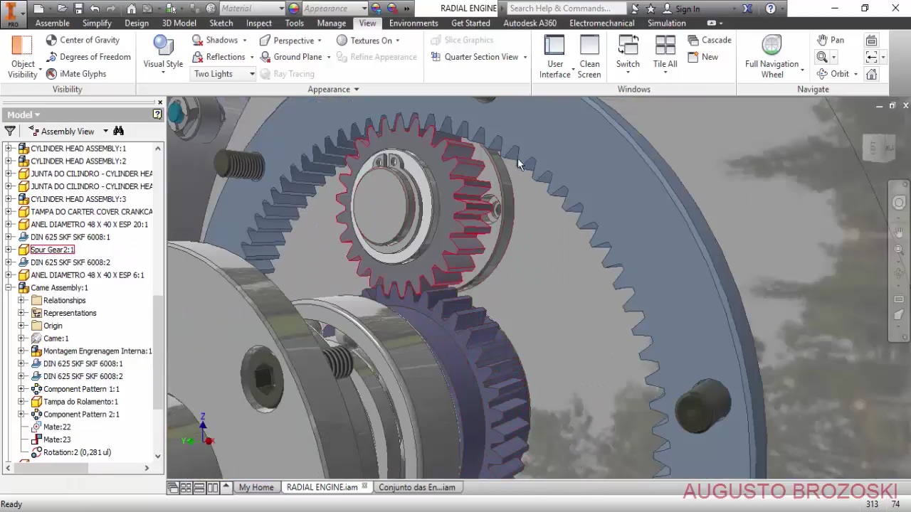 Autodesk Inventor Radial Engine Motor Radial Gear Assembly 07 de 15 ...